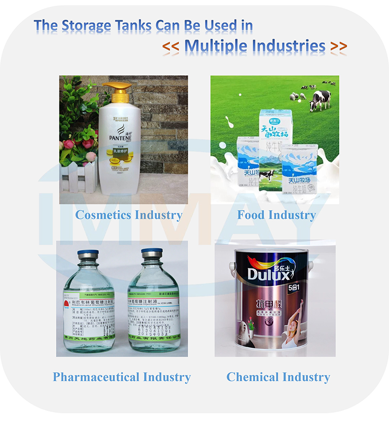 Sanitary Grade 500L Movable Pressure Stainless Steel Storage Tank - IMMAY